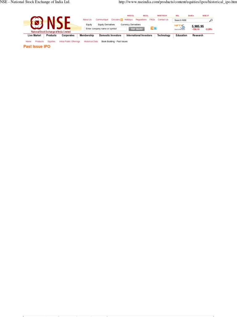 NSE - National Stock Exchange of India LTD PDF | PDF | Initial Public ...