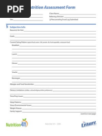 Nutritional Assessment Form | PDF | Foods | Malnutrition