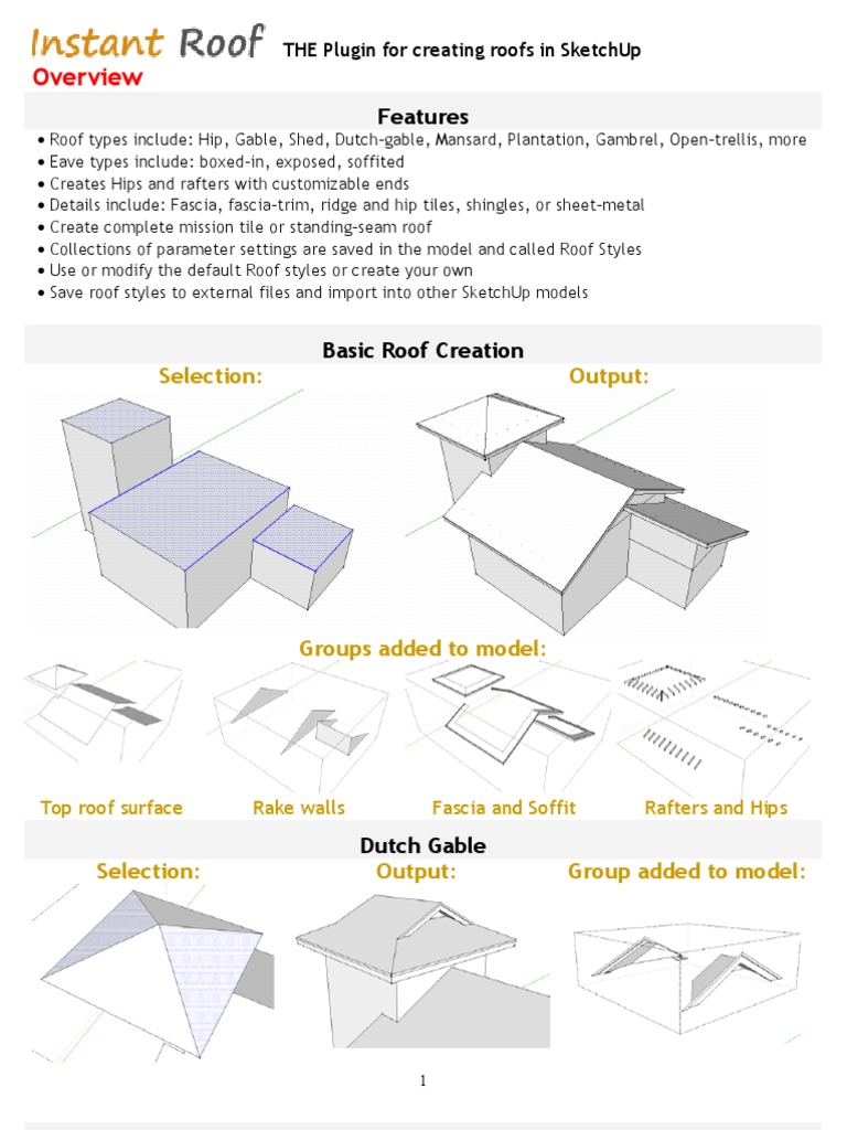 Instant Roof Plugin for SketchUp | PDF | Art