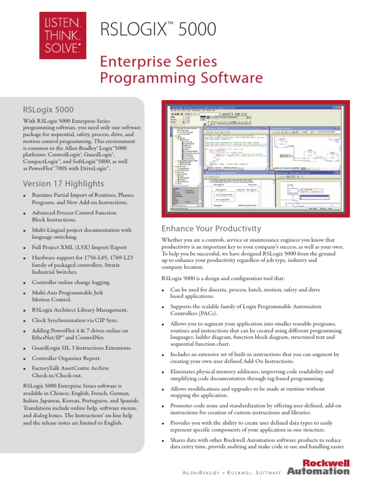 Rslogix 5000: Enterprise Series Programming Software | PDF | Computer ...