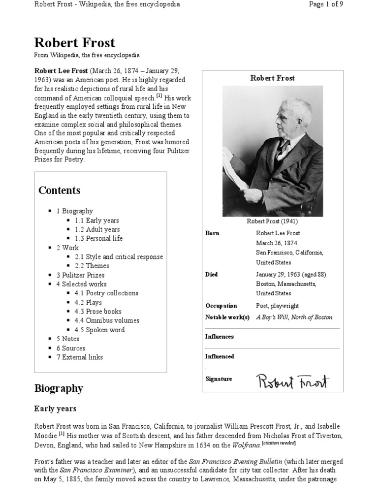 Robert Frost | PDF | Poetry