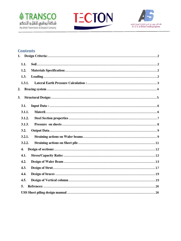 Design of Sheet Pile Bracing | PDF | Deep Foundation | Strength Of ...