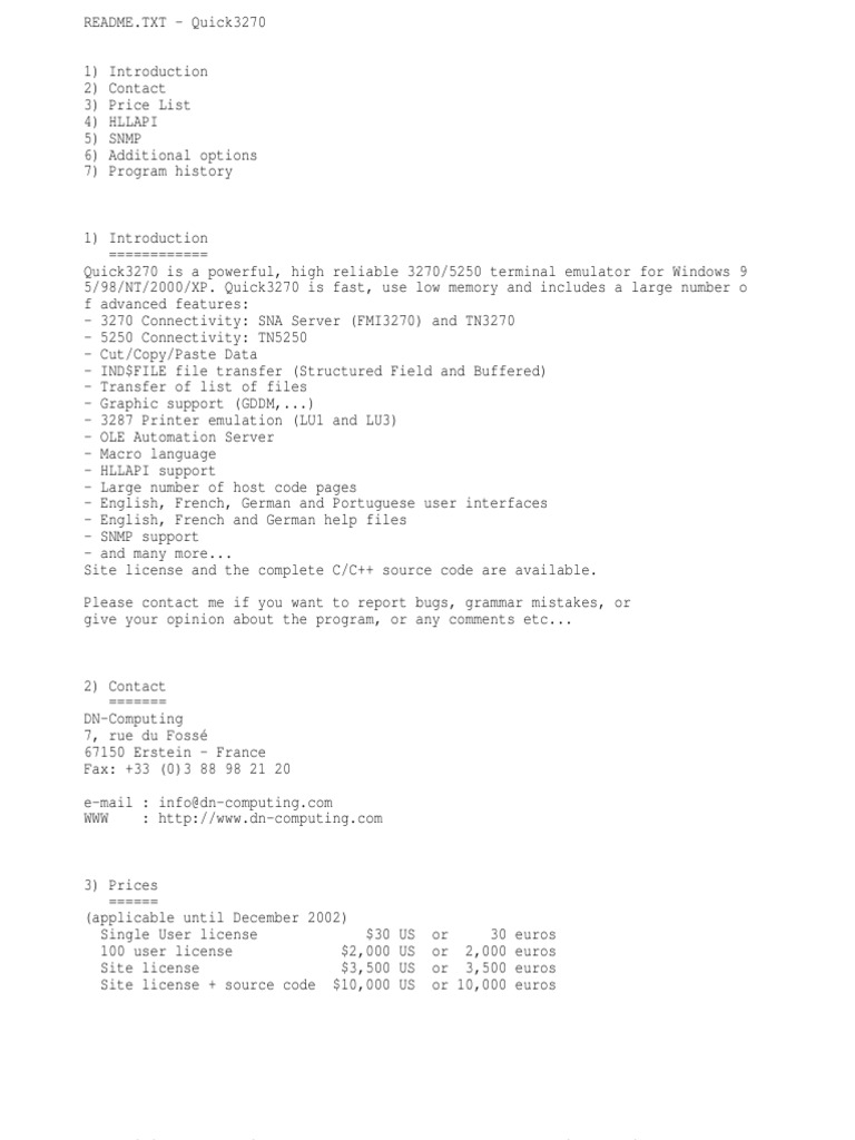 Quick3270 - Powerful 3270/5250 Terminal Emulator | PDF | Computer ...