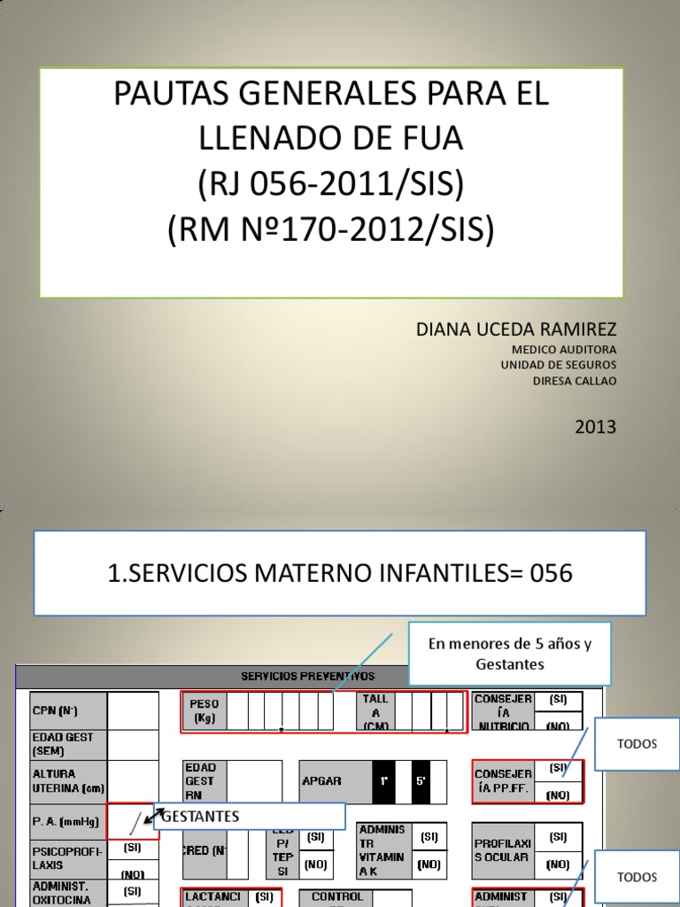 Pautas Generales para El Llenado de Fua | PDF | Historial médico | Cuidado de la salud