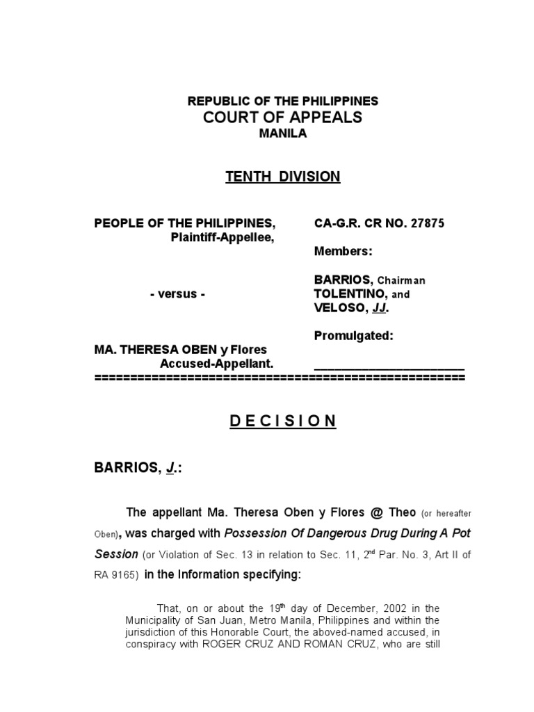 Drug Possession During Pot Session | PDF | Burden Of Proof (Law) | Evidence
