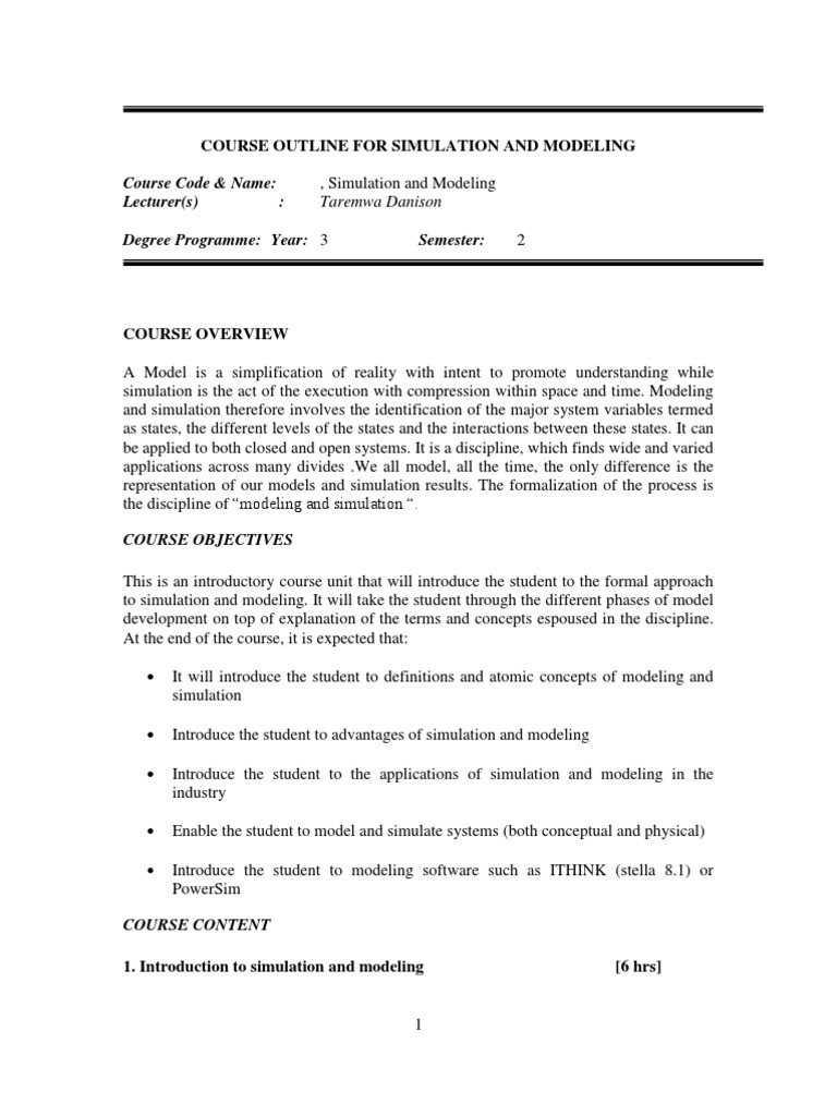 Simulation Final | PDF | Conceptual Model | Simulation