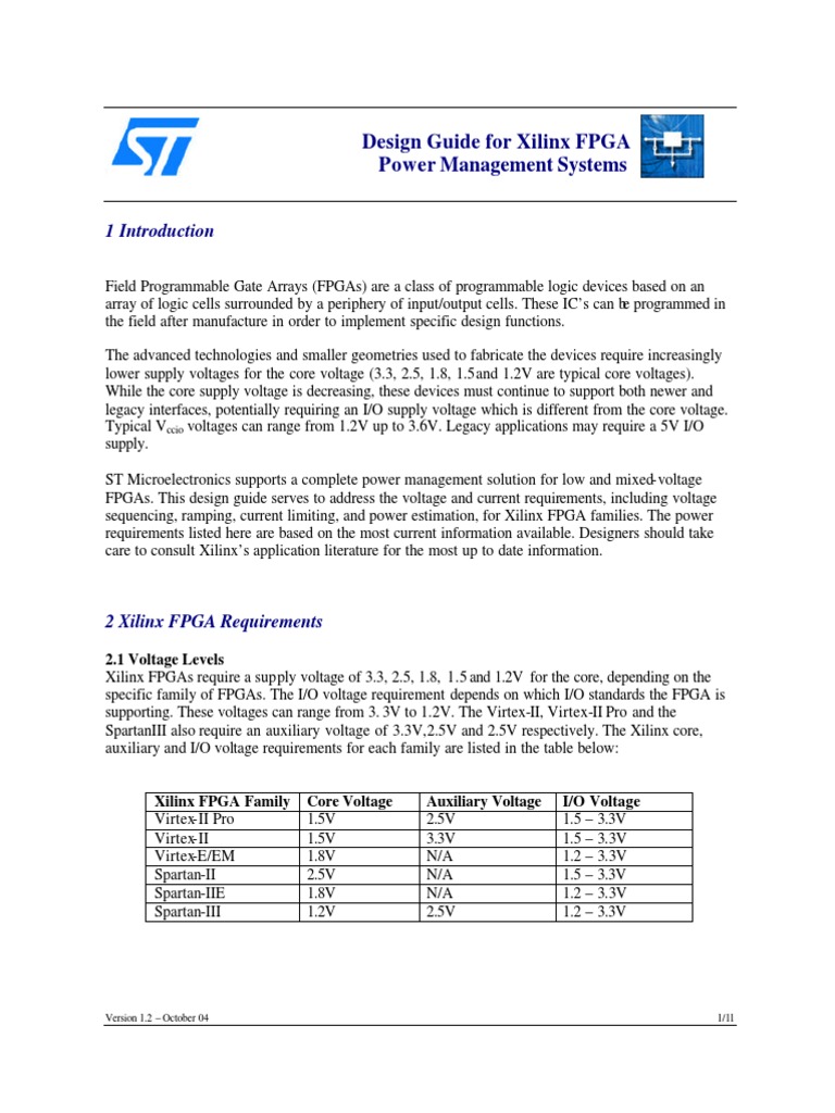 Design Guide For Xilinx FPGA Power Management Systems | Download Free PDF | Field Programmable ...