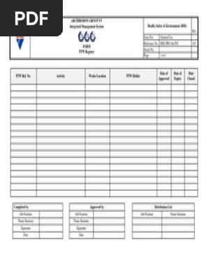 Work Permit Register Template HSE Documents, 47% OFF