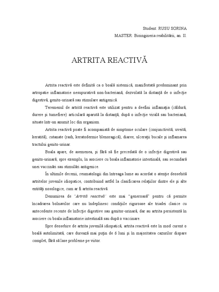 Artrita Reactiva | PDF