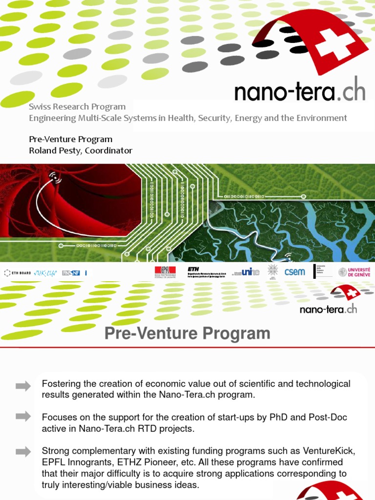 Nano-Tera Pre Venture Program 2013 | PDF | Art