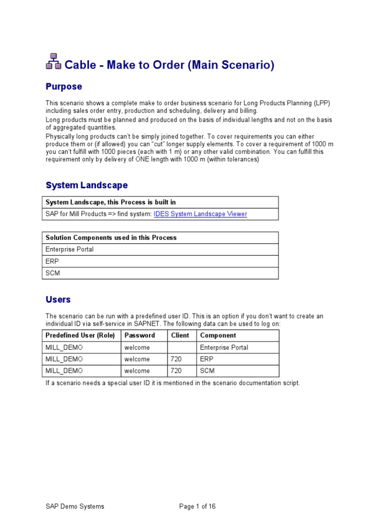 IDES MK Cable Scenario MTO | PDF | Invoice | Logistics