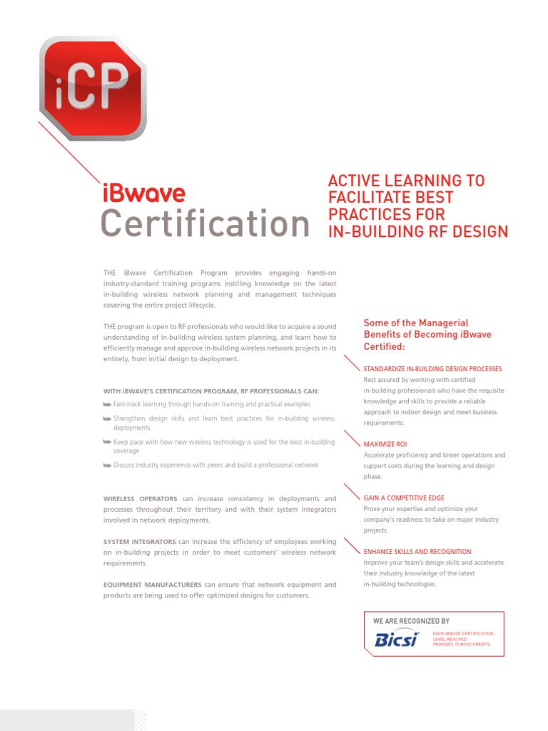 Ibwave Certification Datasheet | Download Free PDF | Professional ...