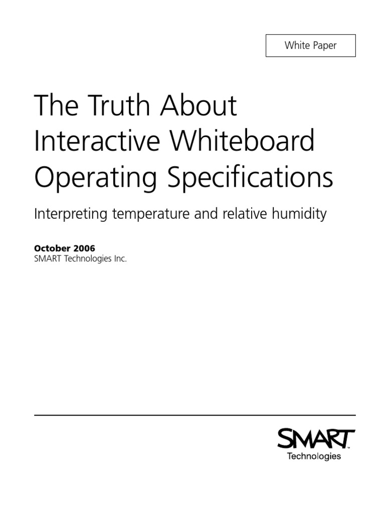 Interactive Whiteboard Operating Specifications: Interpreting ...