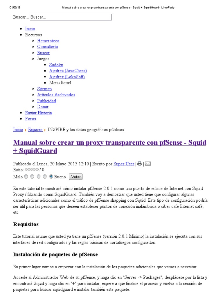 Pfsense Proxy Squid PDF | PDF | Servidor proxy | Point and Click