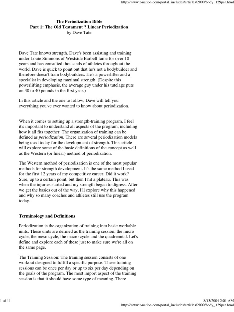Understanding Linear Periodization | PDF | Physical Exercise | Strength ...