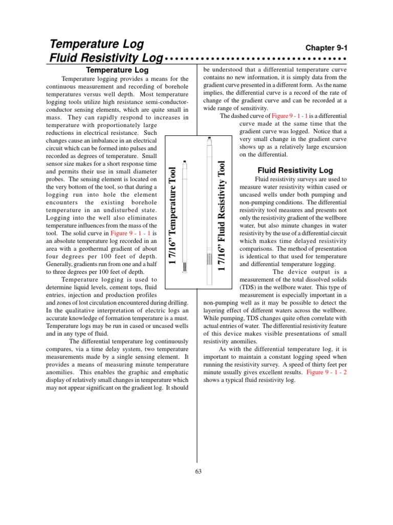 Temperature&Fluid Resistivity Log | PDF | Electrical Resistivity And ...