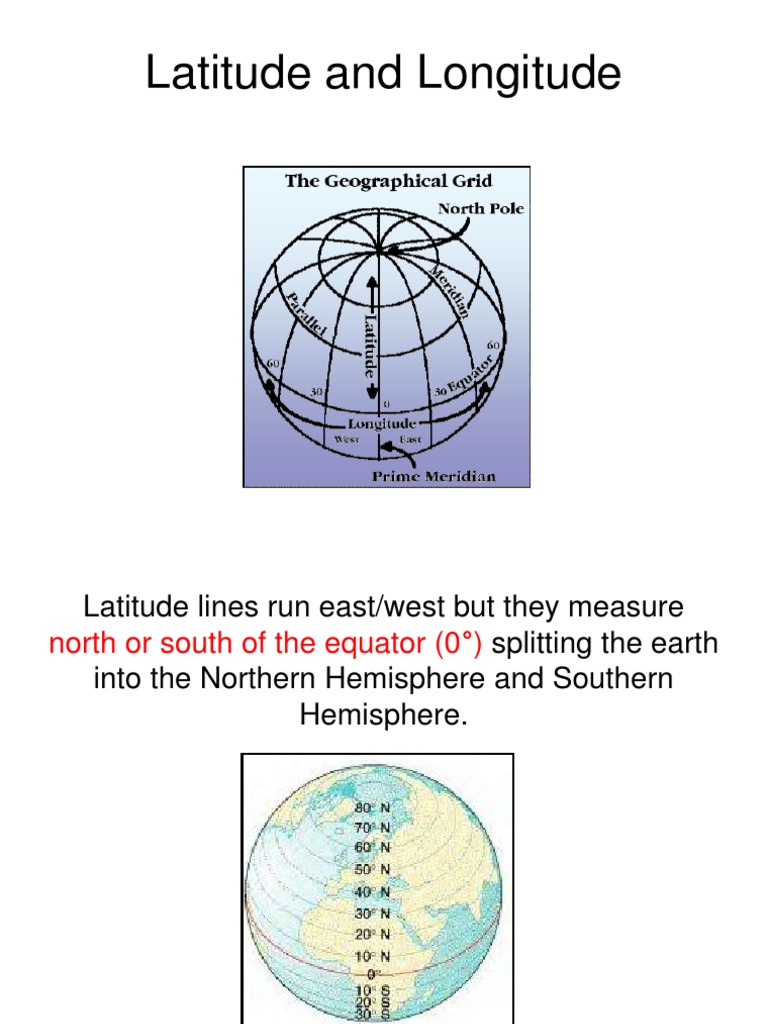 Latitude and Longitude | PDF | Longitude | Equator