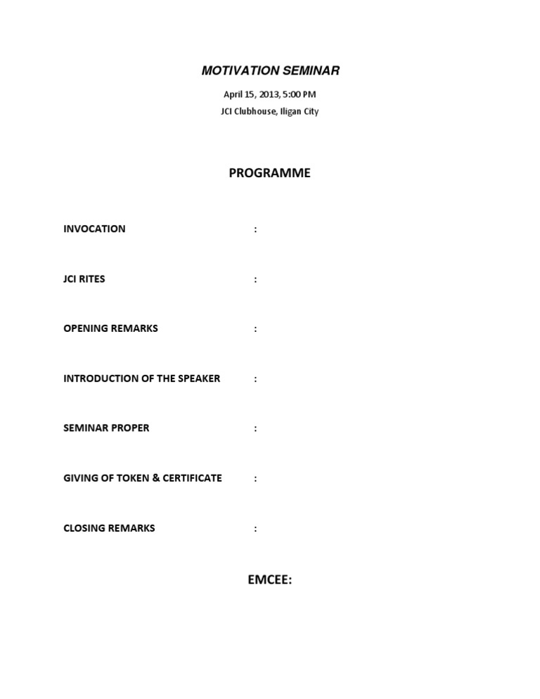 Motivation Seminar | PDF | Career & Growth | Business