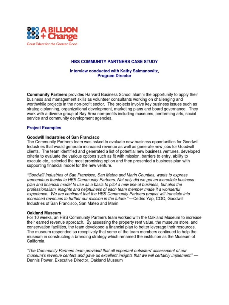 Hbs Case Study | PDF | Nonprofit Organization | Harvard Business School