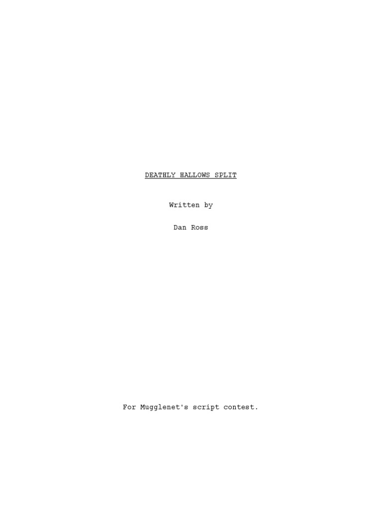 Deathly Hallows Split Script | PDF | Artificial Mythology | Fantasy