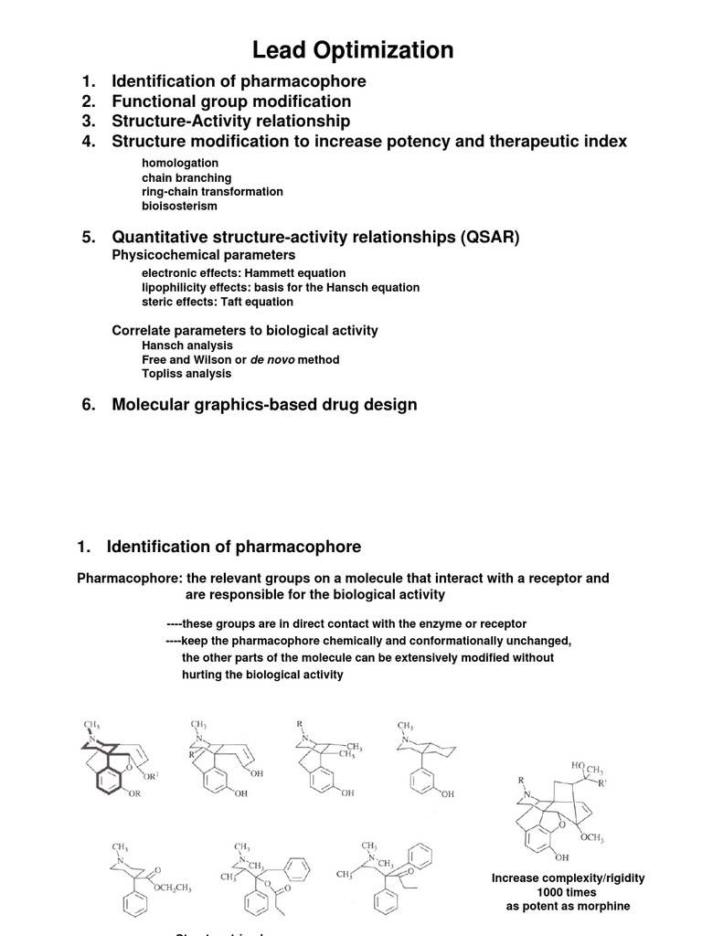 Lead Optimization PDF | PDF | Quantitative Structure–Activity ...