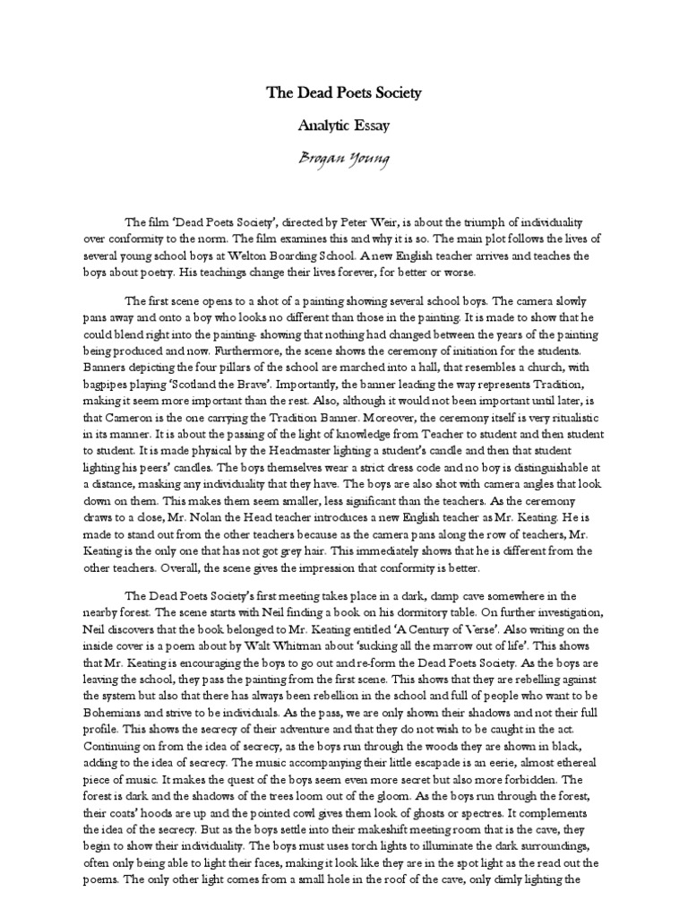 Dead Poets Soceity | PDF | Poetry