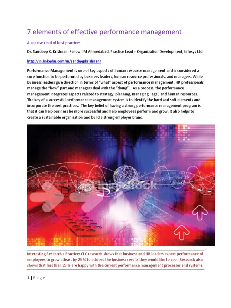 7 Elements of Effective Performance Management | PDF | Competence ...