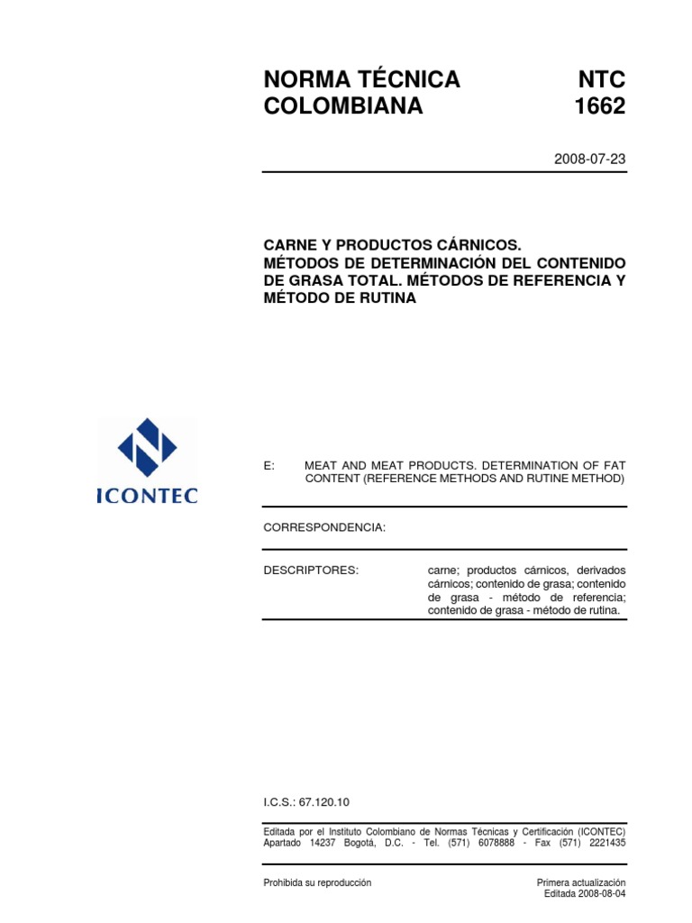 NTC 1662 | PDF | Colombia | Agua