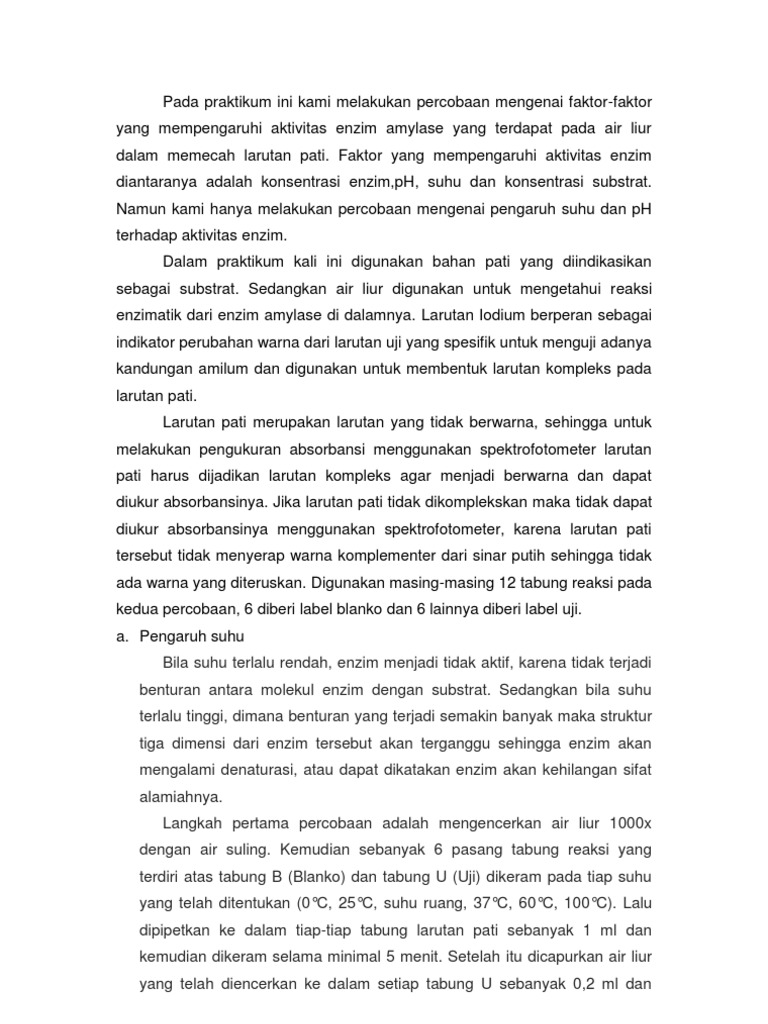 Aktivitas Enzim | PDF