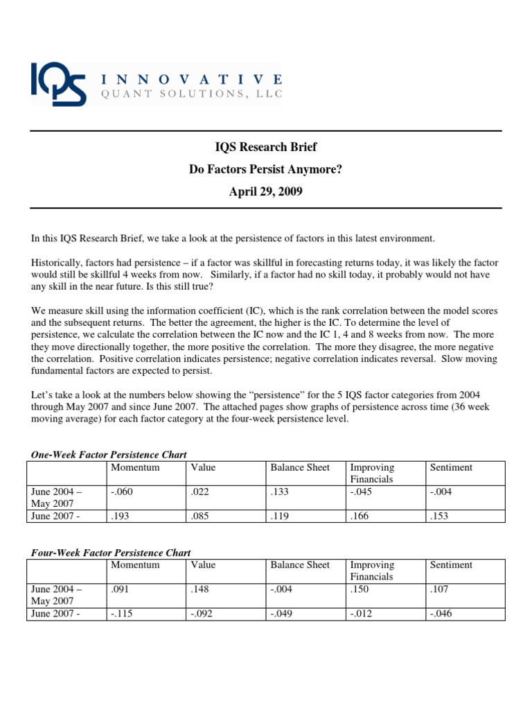 IQS Factors | PDF | Correlation And Dependence | Intelligence Quotient