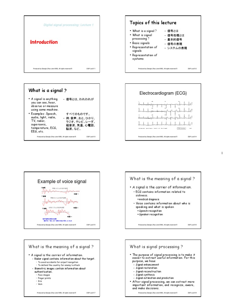 Lec01 1 | PDF | Signal (Electrical Engineering) | Signal Processing