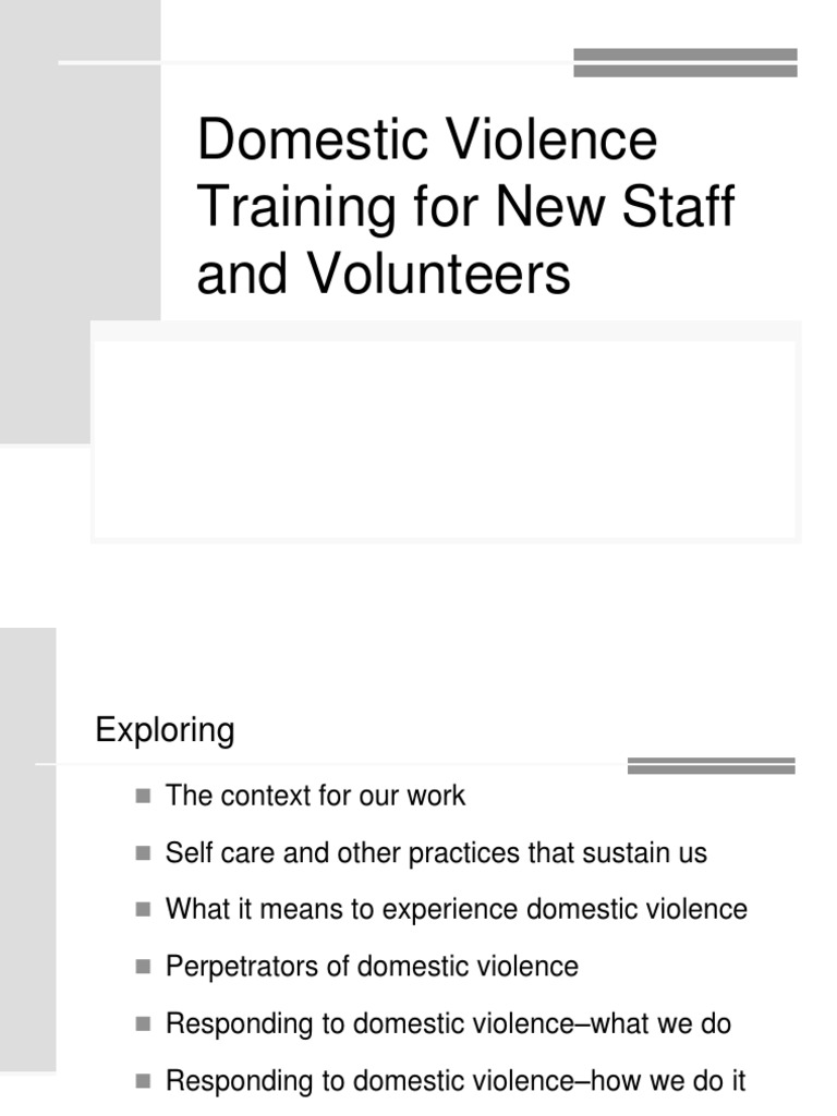 Domestic Violence Training For New Staff and Volunteers | PDF ...