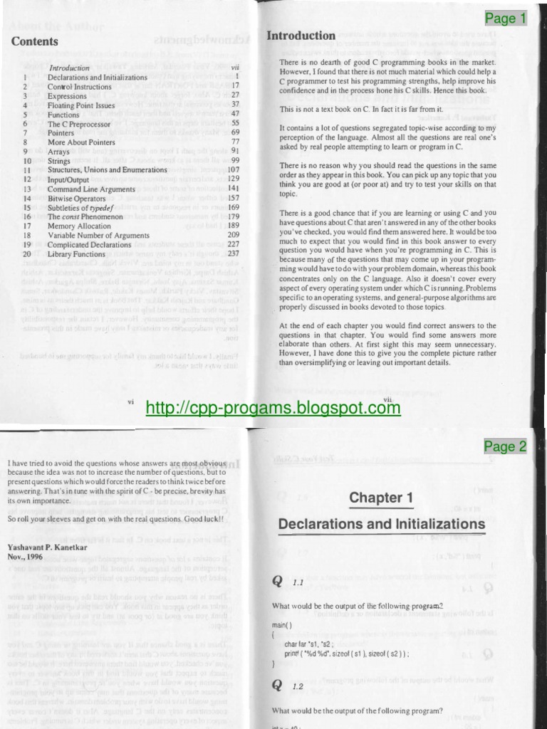 Test Your C Skills 8MB (Proper Readable Text) Smallest Sized Yashwant ...