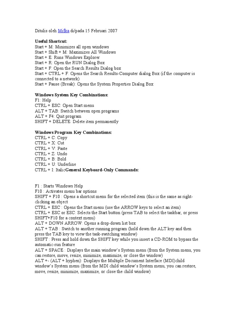 Fungsi Tombol | PDF | Tab (Gui) | Computer Keyboard
