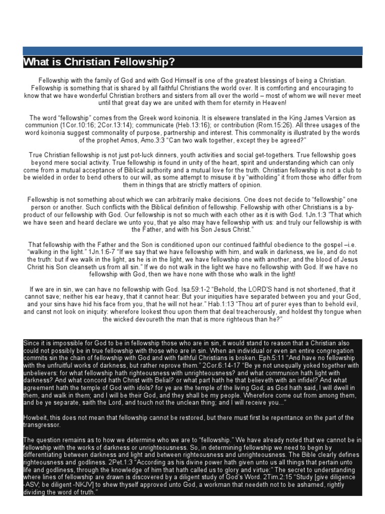Understanding Christian Fellowship | PDF | First Epistle Of John | Jesus
