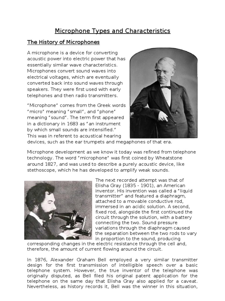 Types and History of Microphones | PDF | Microphone | Telephone