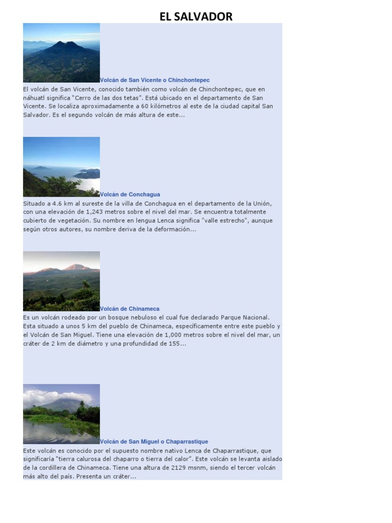 Volcán de San Vicente o Chinchontepec | PDF | Volcán | Volcanismo