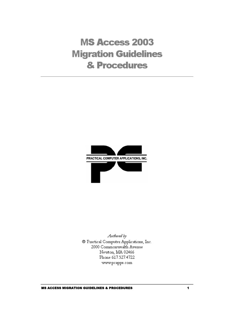 MS Access Migration Guidelines and Procedures | PDF | Microsoft Access ...