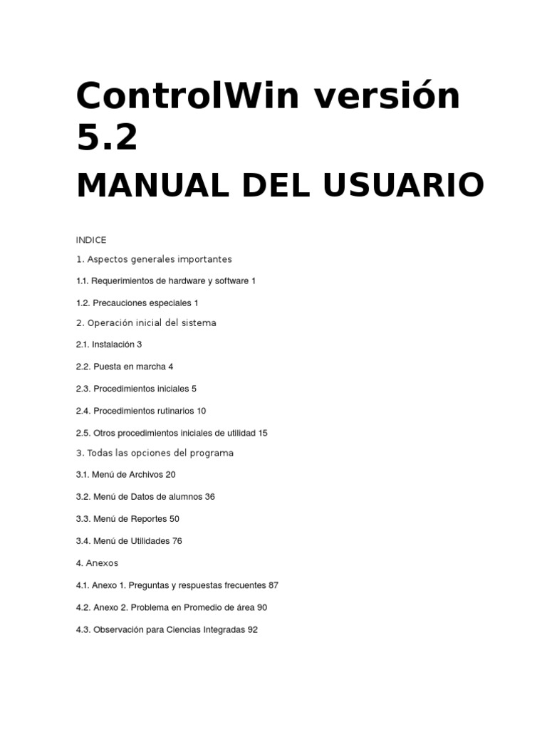 Manual Control Win | PDF | Archivo de computadora | Sistema operativo