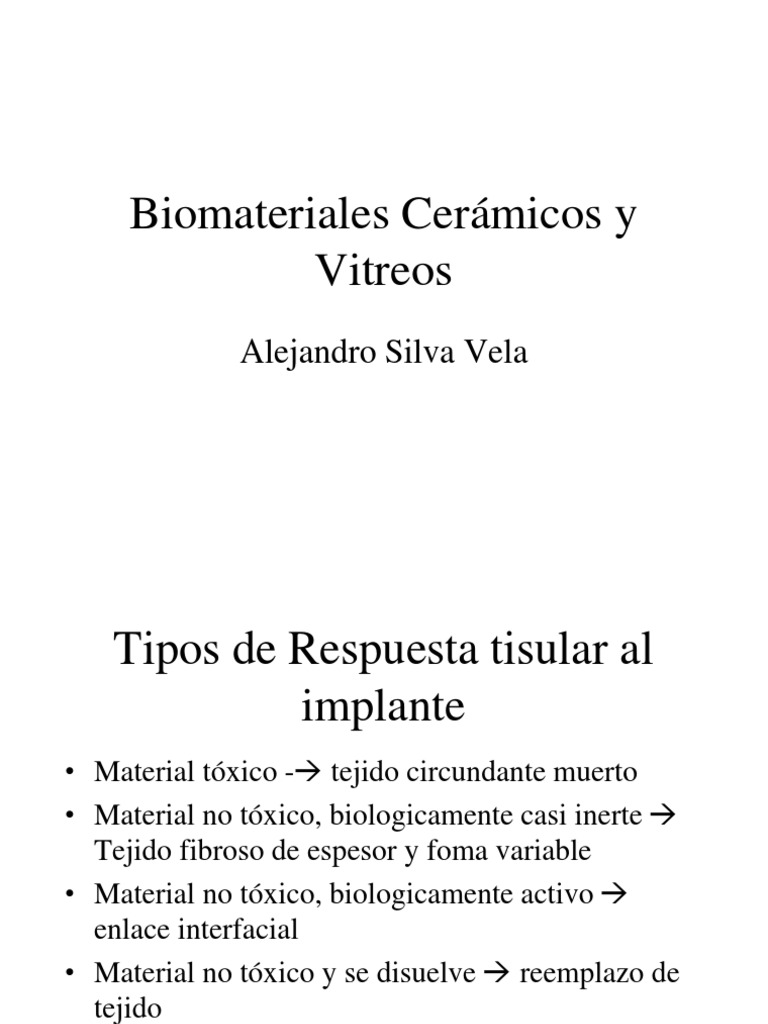 Biomateriales Cerámicos y Vitreos | PDF | Materiales | Sólidos cristalinos
