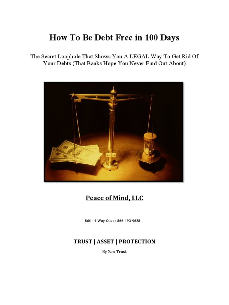 How To Be Debt Free in 100 Days | PDF | Bankruptcy | Banks