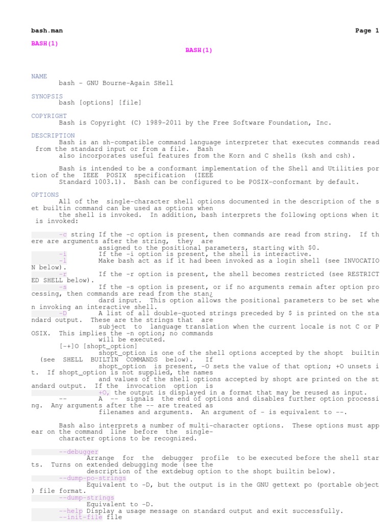 Bash Pdf Pdf Command Line Interface Parameter Computer Programming