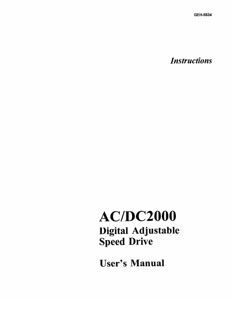 AC/DC2000: Digital Adjustable Speed User's Manual | PDF | Hvac | Power ...