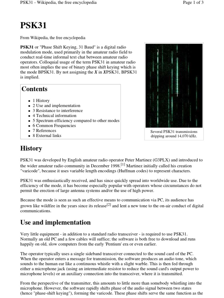 PSK31 | PDF | Radio | Digital Technology