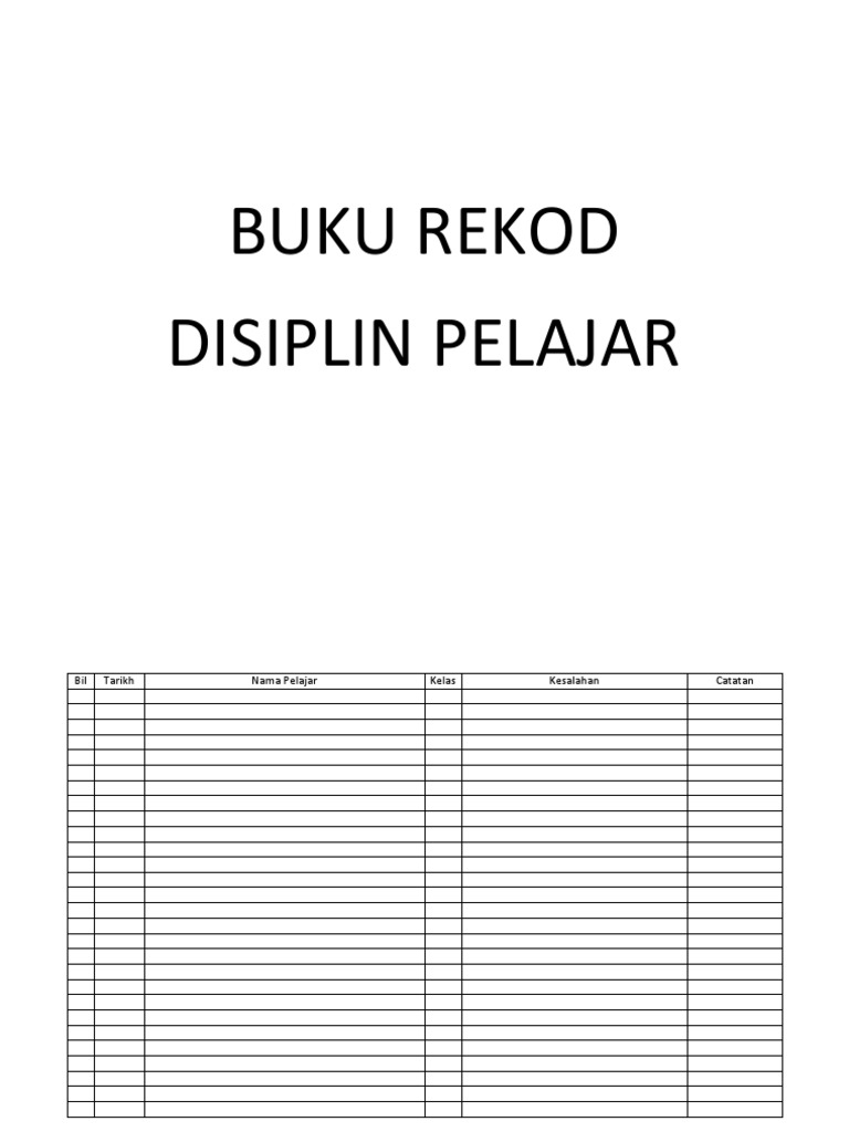 Buku Rekod Disiplin | PDF