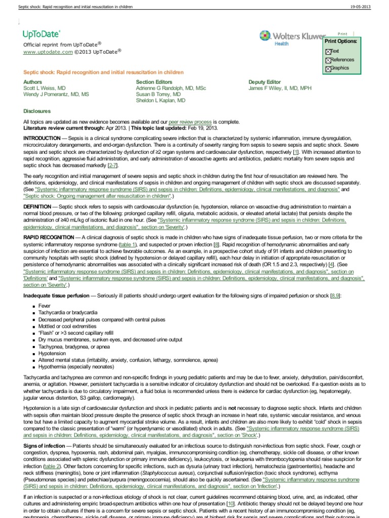 Septic Shock Rapid Recognition and Initial Resuscitation in | PDF ...