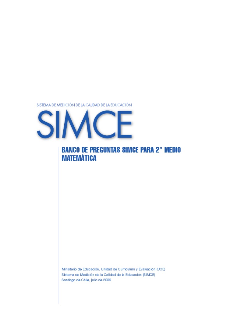 Ejercicios de 2°medio Simce | PDF | Probabilidad | Ecuaciones