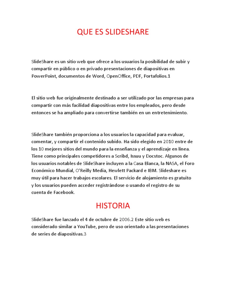 Que Es Slideshare y Scribd | PDF