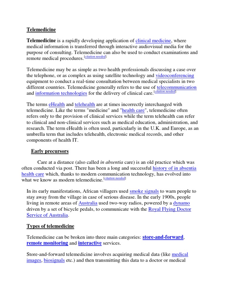 An Overview of Telemedicine: Its History, Types, Benefits, Uses and ...
