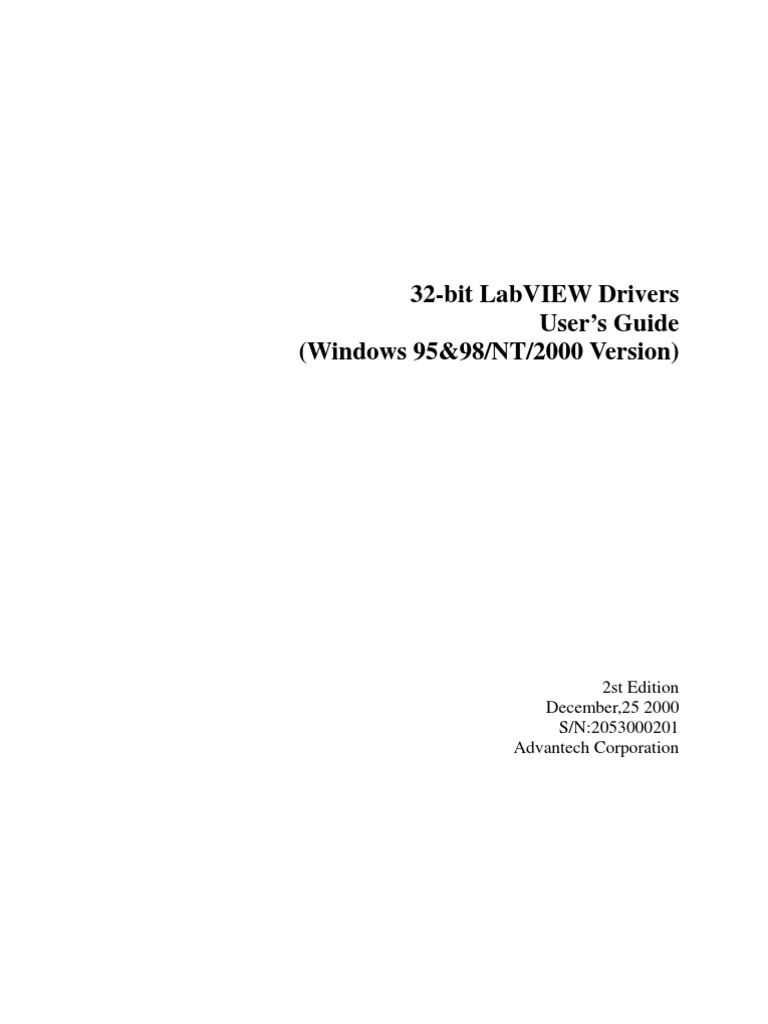 Advantech 32-bit LabVIEW Drivers User Guide | PDF | Parameter (Computer Programming) | Device Driver